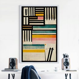 Bilderwelten Akustikbild | Wandbild schallabsorbierend - Farbkomposition mit schwarzem Rahmen