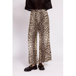 Stoffhose Zhrill "PALA Leo", Damen, Gr. 27, N-Gr, sand, Web, Obermaterial: 100% Viskose, l&auml;ssig geschnitten lang, Hosen Stoffhose, Leo-Print-Hose aus Viskose /weites Bein