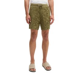 Marc O'Polo Shorts MARC O'POLO "mit weichem Frottee-Blattmuster", Herren, Gr. L, Normalgr&ouml;&szlig;en, fresh seaweed, Obermaterial: 100% Baumwolle, unifarben, regular fit kurz, Hosen Shorts