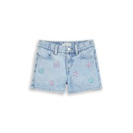 Jeansshorts Tom Tailor, M&auml;dchen, Gr. 122, N-Gr, light stone bright blau denim, Denim/Jeans, Obermaterial: 100% Baumwolle. Futter: 100% Baumwolle, Jeans Jeansshorts