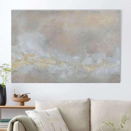 Bilderwelten Akustikbild | Wandbild schallabsorbierend - Gemalter Marmor in zartem Creme