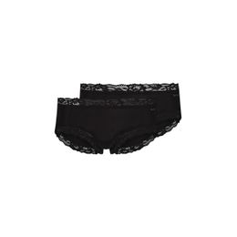 Panty Skiny "Advantage Modal Lace", Damen, Gr. 40, 2 Stk., schwarz, Obermaterial: 93% Modal, 7% Elasthan, unifarben, Unterhosen Panty