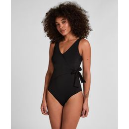 Hunkem&ouml;ller Badeanzug HUNKEM&Ouml;LLER "Badeanzug Valencia", Damen, Gr. L, schwarz, 70% Polyamid, 23% Elasthan, 7% Polyester, Badeanz&uuml;ge Badeanzug