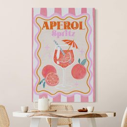 Bilderwelten Akustikbild | Wandbild schallabsorbierend - Aperol Spritz mit Streifen