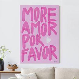 Bilderwelten Akustikbild | Wandbild schallabsorbierend - More Amor Por Favor Pink