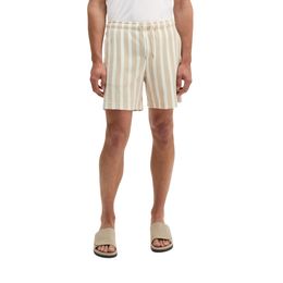 Marc O'Polo Shorts MARC O'POLO "mit Farb-und Struktur-Streifen", Herren, Gr. L, Normalgr&ouml;&szlig;en, light beige, Obermaterial: 100% Baumwolle, gestreift, regular fit kurz, Hosen Shorts