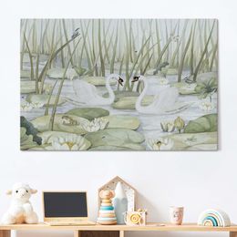 Bilderwelten Akustikbild | Wandbild schallabsorbierend - Schwanensee