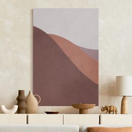 Bilderwelten Akustikbild | Wandbild schallabsorbierend - Sanfte Berge Terracotta