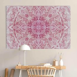 Bilderwelten Akustikbild Mandala Aquarell Sonne Ornament rosa