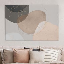 Bilderwelten Akustikbild | Wandbild schallabsorbierend - Verspielte Impressionen in Beige