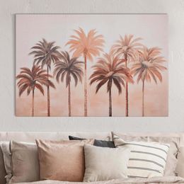 Bilderwelten Akustikbild | Wandbild schallabsorbierend - Palmensilhouette in Rosa II