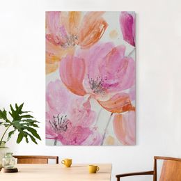 Bilderwelten Akustikbild | Wandbild schallabsorbierend - Aquarell Bl&uuml;tentraum Rosa