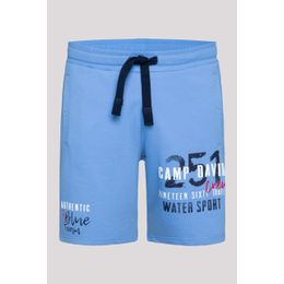 Sporthose CAMP DAVID, Herren, Gr. XL, Normalgr&ouml;&szlig;en, air blau, Sweatware, Material: 50% Baumwolle, 50% Polyester, bedruckt, relaxed fit knielang, Hosen Sporthose, mit Elastikbund und Kordel