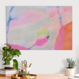 Bilderwelten Akustikbild | Wandbild schallabsorbierend - Pastell in Pink und Blau