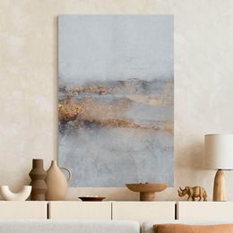 Bilderwelten Akustikbild | Wandbild schallabsorbierend - Gold-Grauer Nebel