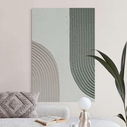Bilderwelten Akustikbild | Wandbild schallabsorbierend - Farbstrukturen in Beige und Gr&uuml;n