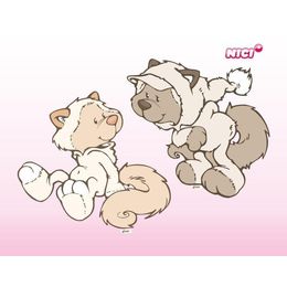Bilderwelten Wandtattoo Tiere modern selbstklebend Wandaufkleber - NICI - Snow Cats - Wandsticker Kinderzimmer Baby M&auml;dchen Jungen