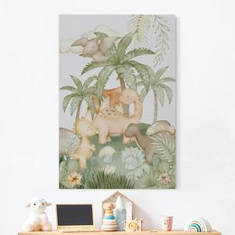 Bilderwelten Akustikbild | Wandbild schallabsorbierend - Dino Baby Welt