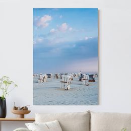 Bilderwelten Akustikbild | Wandbild schallabsorbierend - Strandk&ouml;rbe an der Nordsee