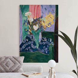 Bilderwelten Akustikbild | Wandbild schallabsorbierend - Henri Matisse - Blaue Blumenvase auf blauer Tischdecke