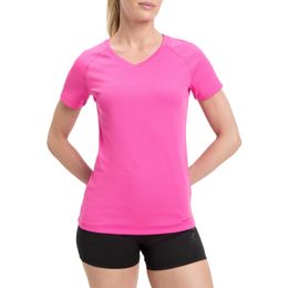Laufshirt Energetics "DA.-T-SHIRT NATALJA SHORT SLEEVE W", Damen, Gr. L, pink schwarz, Obermaterial: 100% Polyester, Rundhals, Shirts Laufshirt, mit kurzem &Auml;rmel, f&uuml;r sportliche Aktivit&auml;ten, leichtes Material