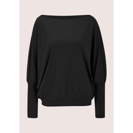 Madeleine Mode Langarmshirt MADELEINE "Langarmshirt Lockeres Longsleeve mit Fledermaus&auml;rmeln", Damen, Gr. 34, blau (marine), Obermaterial: 62% Viskose CV. 30% Polyamid PA. 8% Elasthan EL., Modern, schmal, U-Boot-Ausschnitt, Shirts Langarmshirt, Weite Fledermaus&auml;rmel