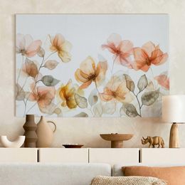 Bilderwelten Akustikbild Zarte Aquarell Blumen