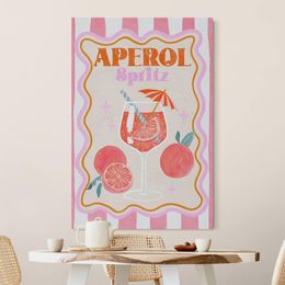 Bilderwelten Akustikbild | Wandbild schallabsorbierend - Aperol Spritz mit Streifen