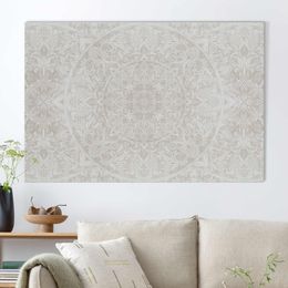 Bilderwelten Akustikbild | Wandbild schallabsorbierend - Mandala Aquarell Ornament beige