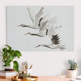 Bilderwelten Akustikbild | Wandbild schallabsorbierend - Drei fliegende Kraniche