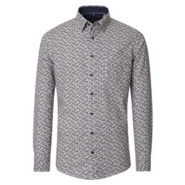 Langarmhemd Casamoda "Casamoda Freizeithemd Print", Herren, Gr. XL, Normalgr&ouml;&szlig;en, blau, 100% Baumwolle, bedruckt, l&auml;ssig geschnitten, Hemden
