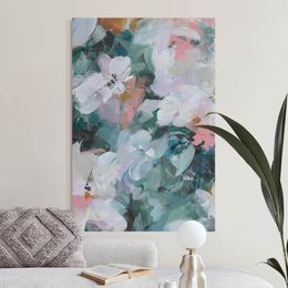 Bilderwelten Akustikbild | Wandbild schallabsorbierend - Pastellfarbene Bl&uuml;tenpracht gemalt