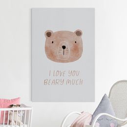 Bilderwelten Akustikbild | Wandbild schallabsorbierend - Beary Much Love Aquarell