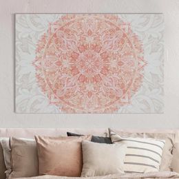 Bilderwelten Akustikbild Mandala Aquarell Ornament beige orange