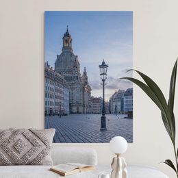 Bilderwelten Akustikbild | Wandbild schallabsorbierend - Dresden Frauenkirche bei D&auml;mmerung