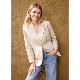bonprix Oversize-Blazer, gr&uuml;n, Gr.54, Blazer mit Schulterpolstern und Taschen vorne, 51% Baumwolle
