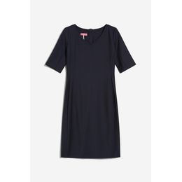 Etuikleid Cinque "CIICON", Damen, Gr. 40, N-Gr, blau (dunkelblau), Web, Obermaterial: 53% Polyamid, 43% Schurwolle, 4% Elasthan, unifarben, klassisch knielang, V-Ausschnitt, 2-Naht-&Auml;rmel,eingesetzt,&Auml;rmel ohne &Auml;rmelschlitz gerader Abschluss, Kleider Etuikleid, Mit Markenlabel