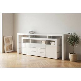 borchardt M&ouml;bel Sideboard BORCHARDT M&Ouml;BEL "Rosario", wei&szlig; (wei&szlig; hochglanz), B:220cm H:88cm T:35cm, Sideboards, Sideboard, Breite 220 cm