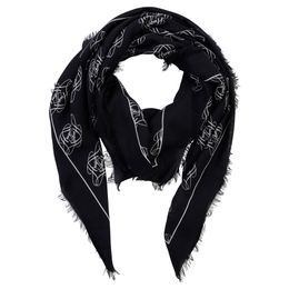Schal Hugo "Alycia 120*120", Damen, schwarz 005, Web, Materialmix, unifarben, Modet&uuml;cher Schal, mit Hugo-Logodrucken