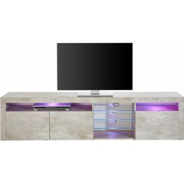 borchardt M&ouml;bel Lowboard BORCHARDT M&Ouml;BEL "Santa F&eacute;, TV-Schrank 200 cm breit", grau (beton, optik), B:200cm H:49cm T:35cm, Holzwerkstoff, Sideboards, Lowboard, Breite 200 cm