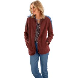 CR&Eacute;ATION L Damen Fleecejacke in Teddy-Qualit&auml;t rotbraun Gr&ouml;&szlig;e 46