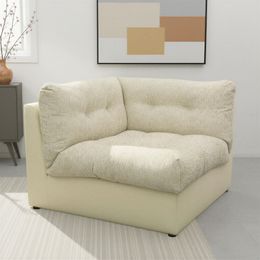 Sofa-Eckelement DOMO collection "Caleo, B/T: 117/117 cm, modular, gro&szlig;z&uuml;gige Polsterung, Federkern", beige, B:117cm H:85cm T:117cm, 100% Polyester, Polsterelemente, erweiterbar mit Sofaelement, Einzelsofa
