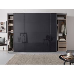 Schwebet&uuml;renschrank Rauch "Kleiderschrank Schrank Garderobe Ankleide TOPSELLER OTELI", grau (graumetallic, hochglanz effektgrau), B:315cm H:210cm T:62cm, Holzwerkstoff, Schr&auml;nke, Schwebet&uuml;renschrank, Breiten 203/271/315/360 cm H&ouml;hen 210/229 cm MADE IN GERMANY