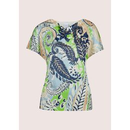 Madeleine Mode Longpullover MADELEINE "Pullover Leichter Pullover mit Paisley-Print", Damen, Gr. 36/38, gr&uuml;n (kiwi, wei&szlig;, multicolor), Obermaterial: 71% Polyester PES. 29% Viskose CV., Modern, normal, Pullover Longpullover