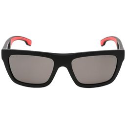 HUGO BOSS &ndash; Sonnenbrille mit polarisierten Gl&auml;sern in Mattschwarz und Grau