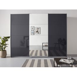 Schwebet&uuml;renschrank Rauch "Kleiderschrank Schrank Garderobe Ankleide TOPSELLER OTELI", grau (graumetallic, hochglanz effektgrau), B:271cm H:210cm T:62cm, Holzwerkstoff, Schr&auml;nke, Schwebet&uuml;renschrank, Breiten 203/271/315/360 cm H&ouml;hen 210/229 cm MADE IN GERMANY