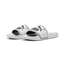 Badesandale Puma "LEADCAT 20 BX", Herren, Gr. 44,5, wei&szlig; (Puma wei&szlig;, Puma schwarz), Synthetik, unifarben, Schuhe, gepolsterter Lederriemen, geformtes Fu&szlig;bett