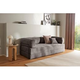 Schlafsofa HOMSY BY ANA JOHNSON "Folda Dauerschl&auml;fer, B: 206 cm, Liegefl. 181x198 cm", taupe, B:206cm H:72cm T:94cm, Sofas, Schlafsofa, mit Bett-/Schlaffunktion, inkl. 1x Zierkissen, Tonnentaschenfederkern