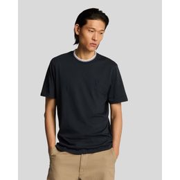 Lyle & Scott Lyle & Scott T-Shirt aus superfeiner Baumwolle mit Zierstreifen &ndash; Marineblau