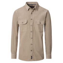 Langarmhemd Casamoda "Casamoda Hemdjacke uni", Herren, Gr. L, Normalgr&ouml;&szlig;en, beige, 100% Baumwolle, unifarben, l&auml;ssig geschnitten, Hemden